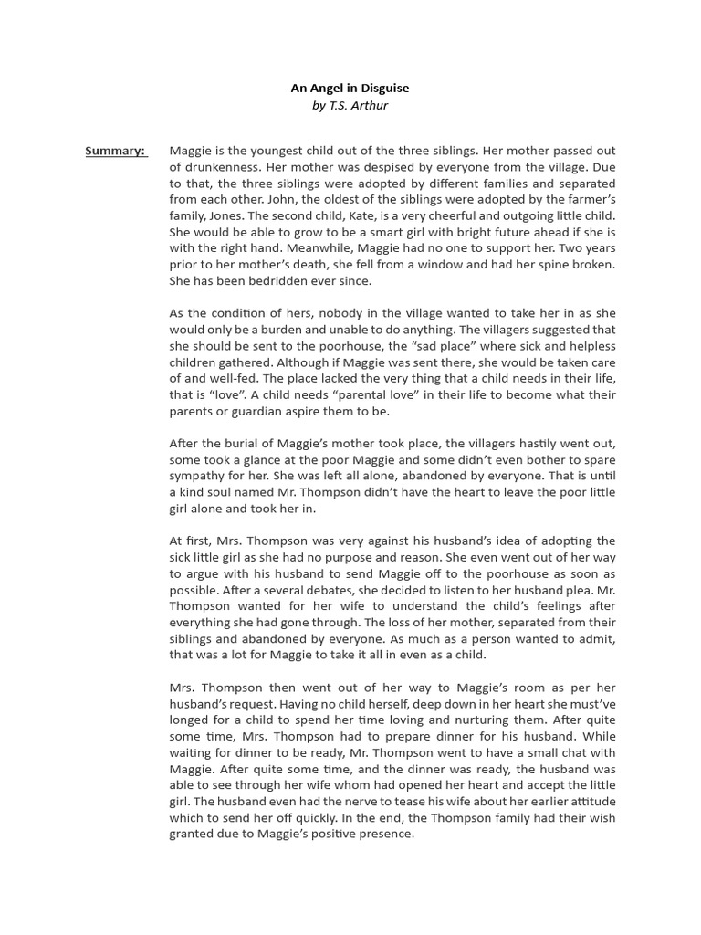 PRL An Angel in Disguise Summary and Possible Questions | PDF