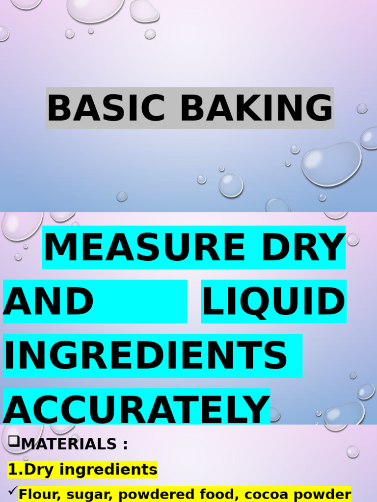 BASIC BAKING SLIDES (Btvted) | PDF
