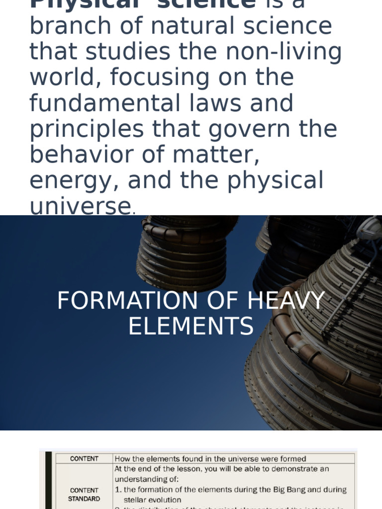 Ppt Formation of Heavy Elements | PDF