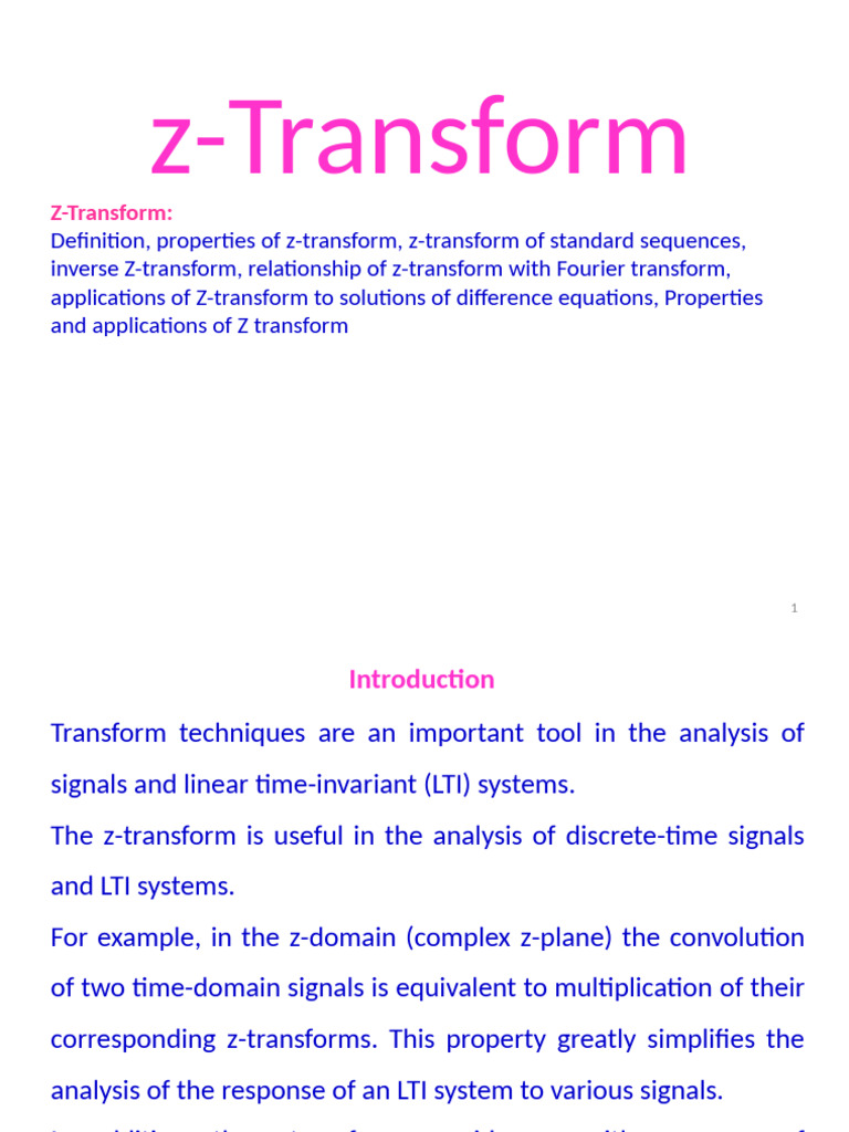 Z Transform | PDF | Mathematical Relations | Analysis