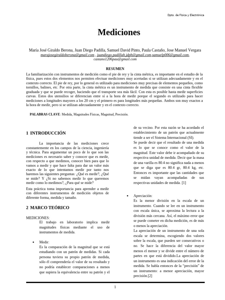 Mediciones | PDF | Medición | Hora