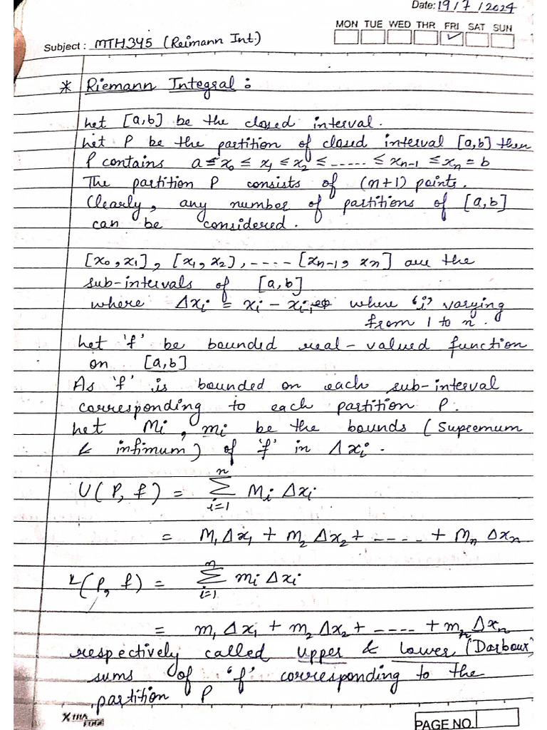 REIMANN INTEGRATION | PDF
