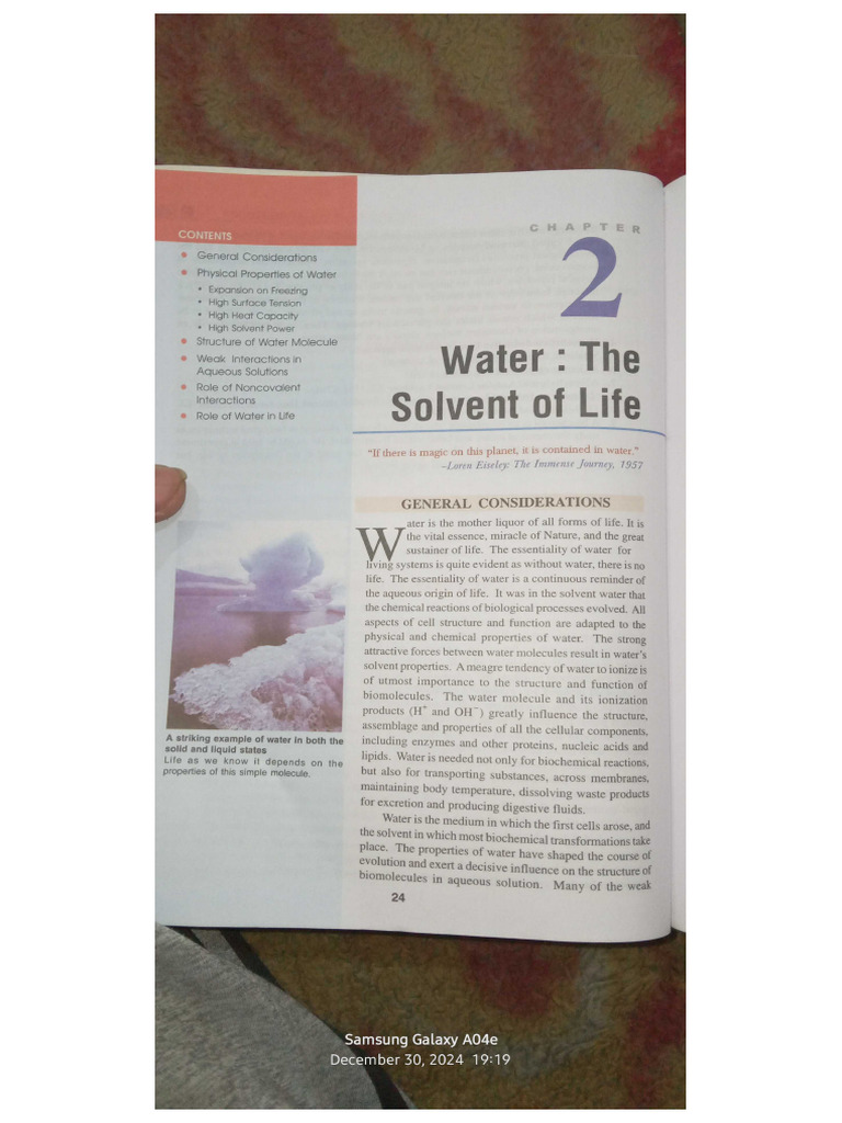 Water The Solvent of Life. | PDF
