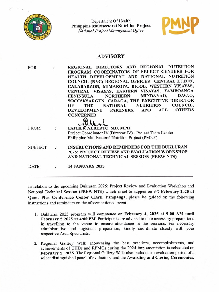 PMNP Advisory PREW 2025 | PDF