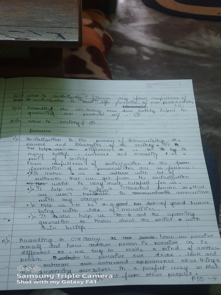 1st Class Test of Sociology | PDF