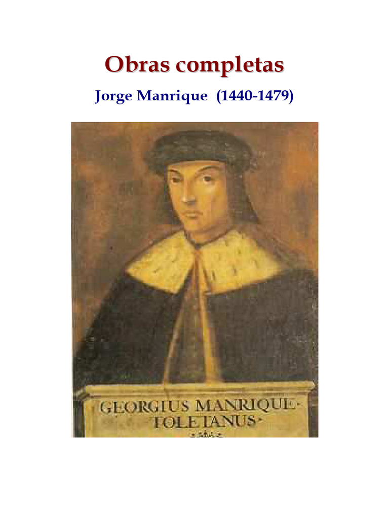 Obras Jorge Manrique | PDF | Amor | Dios