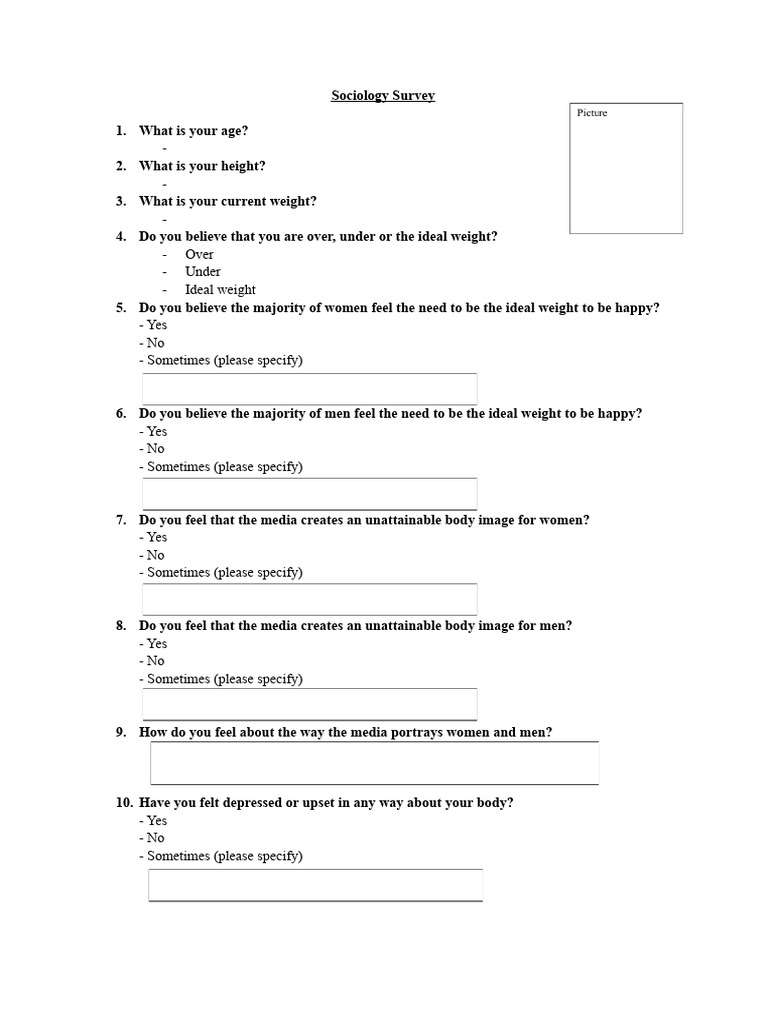 Sociology Survey-1 | PDF