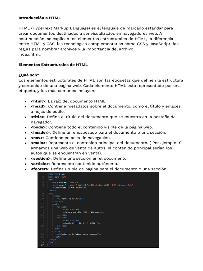 Introducción A HTML | PDF | HTML | Red mundial
