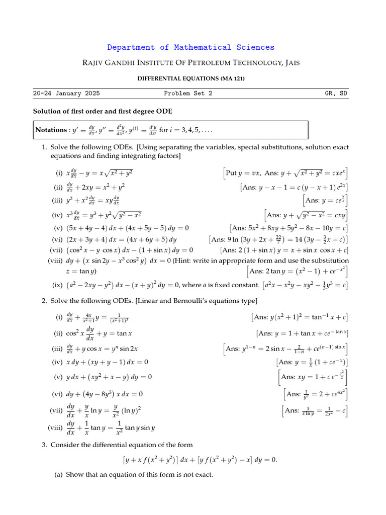 Initial-Value Problem Solutions in ODEs | PDF | Ordinary Differential Equation | Equations