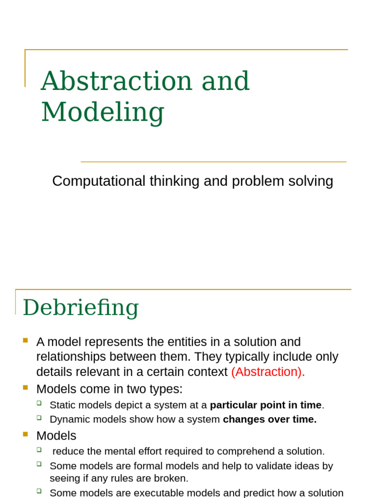Abstraction and Modeling-Part2 | PDF | Conceptual Model | System