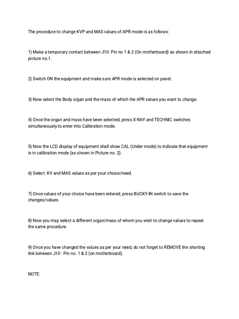 APR Exposure Setting Procedure | PDF