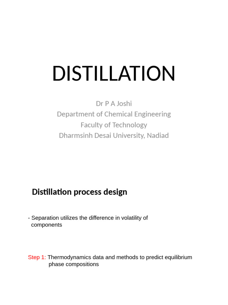 PAJ Distillation I | PDF | Phase Diagram | Chemical Equilibrium