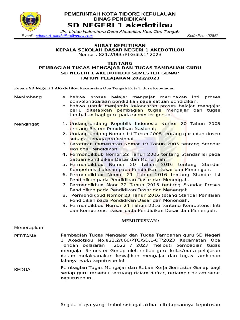 SK JAM MENGAJAR 2022-2023 SEMESTER 2 | PDF