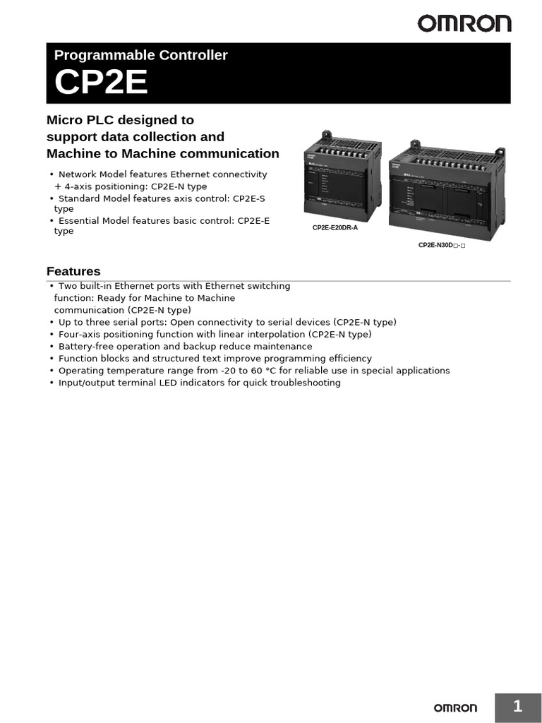 CP2E | PDF | Programmable Logic Controller | Power Supply