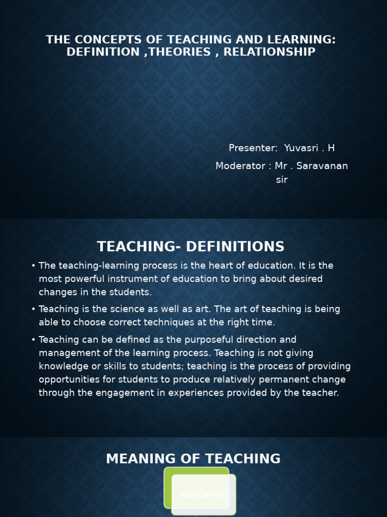 Teaching and Learning Concepts Explained | PDF | Behaviorism | Learning