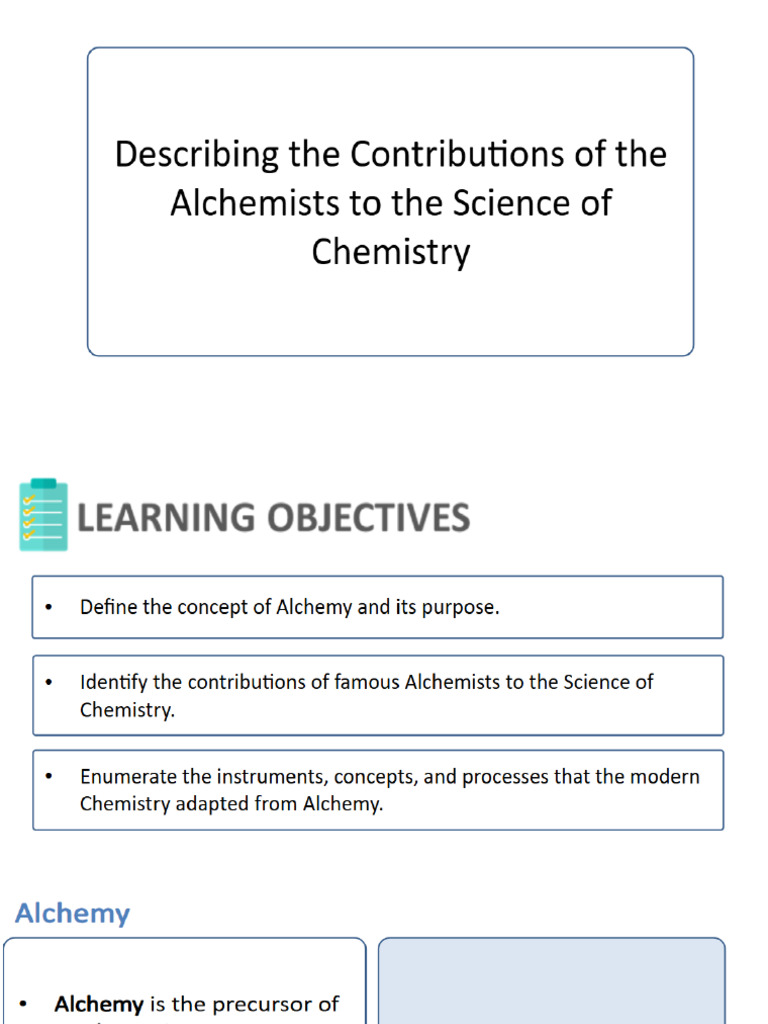 Contributions of Alchemist To The Science of Chemistry | PDF