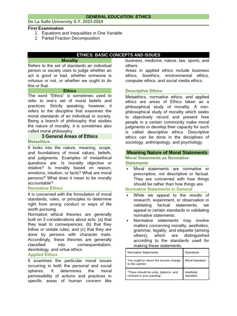 ETHICS | PDF | Morality | Relativism