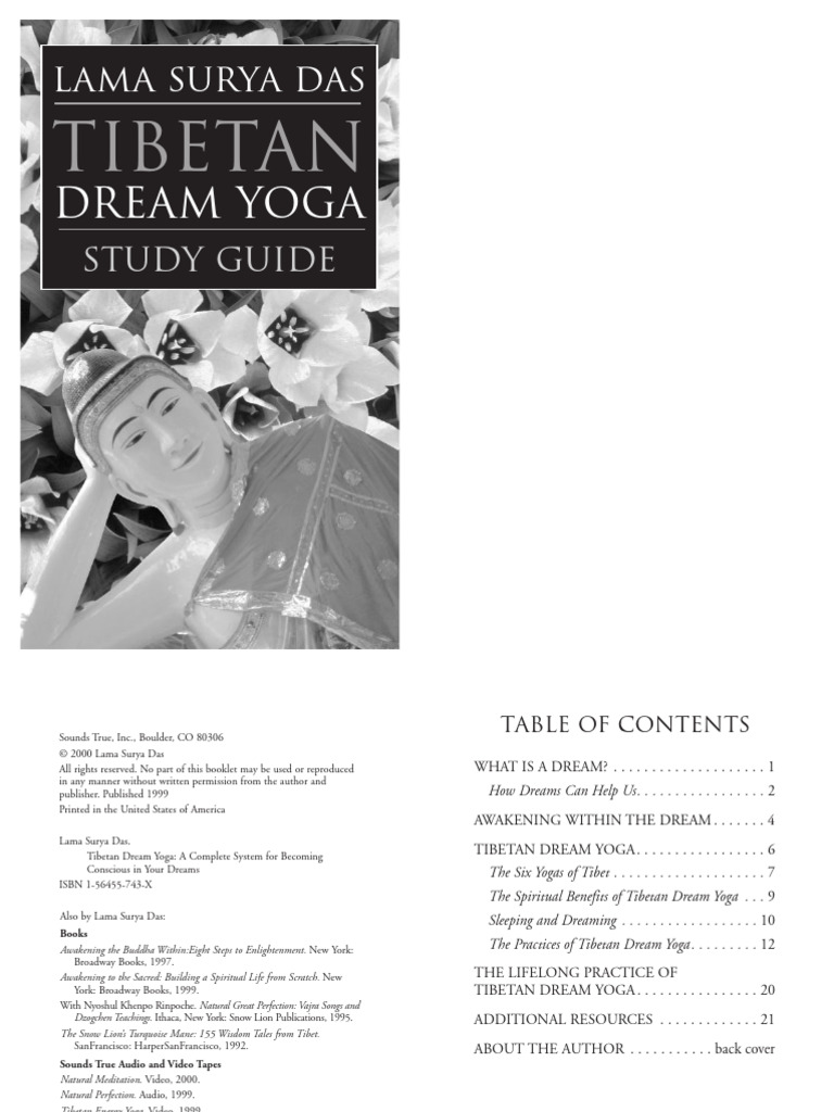 TIBETAN DREAM YOGA Complete System For Becoming Conscious in Your ...