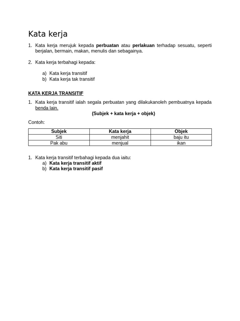 Kata Kerja | PDF