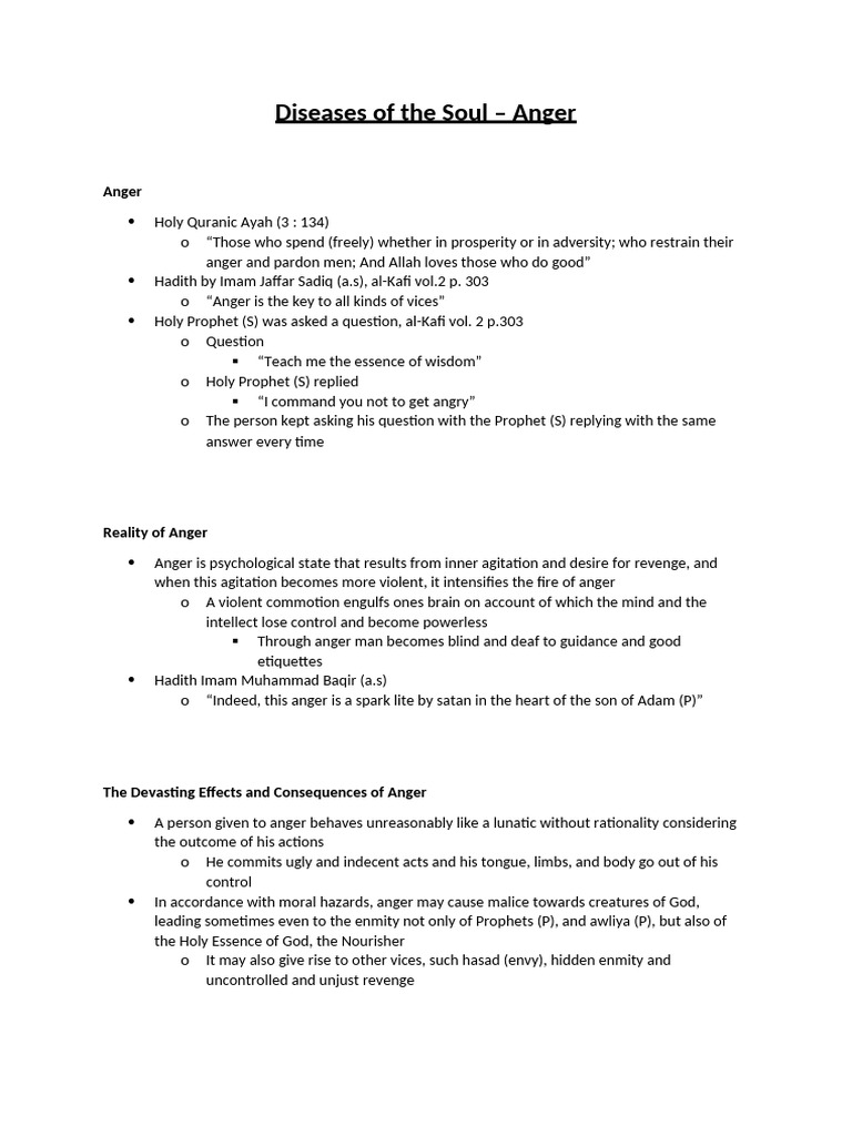 Anger Disease of Soul | PDF | Anger | Love