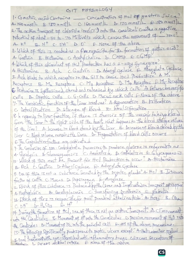 GIT Physiology by Eseoghene Opuba (DR Tim's Tutorial) | PDF