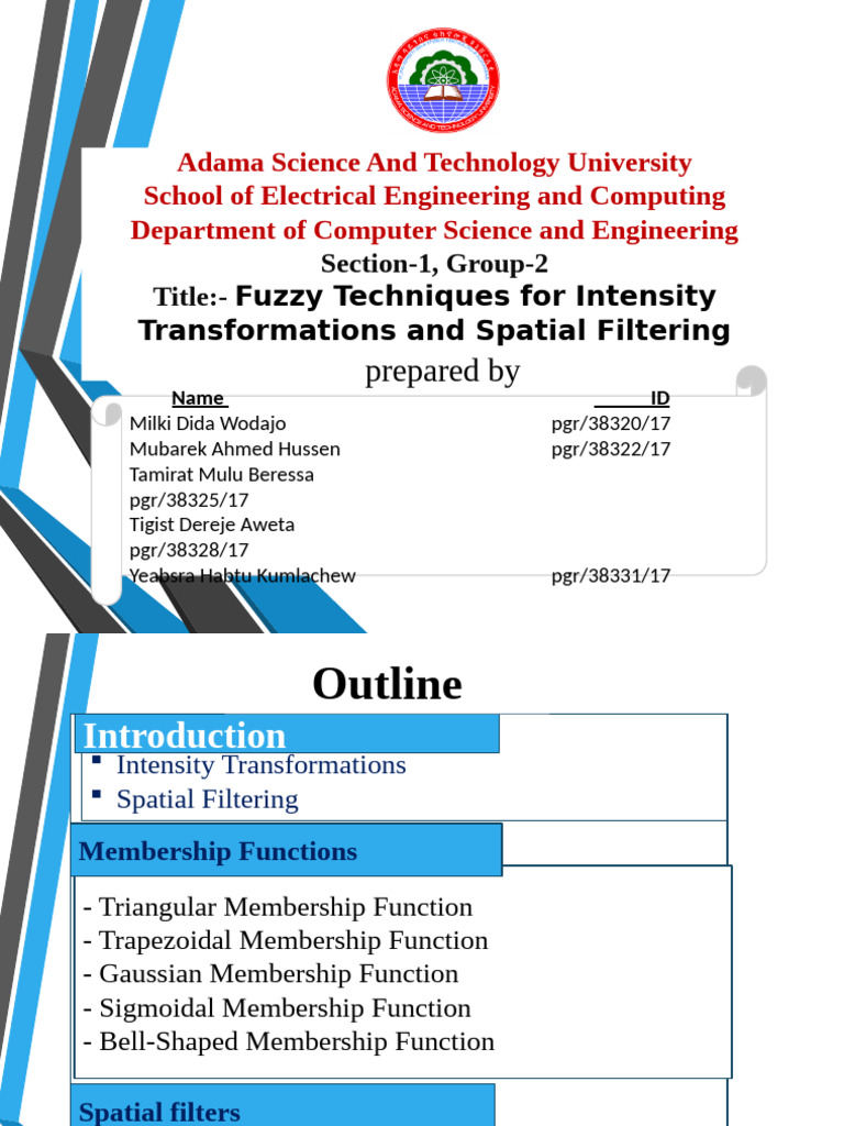Fuzzy Techinique For Intensity Transformation and Spatial Filter | PDF | Fuzzy Logic | Function ...
