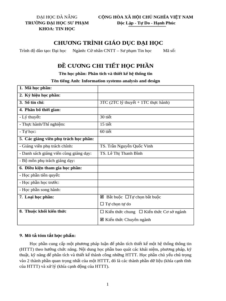 2.DCCT-PTTK_HTTT-Daihoc | PDF