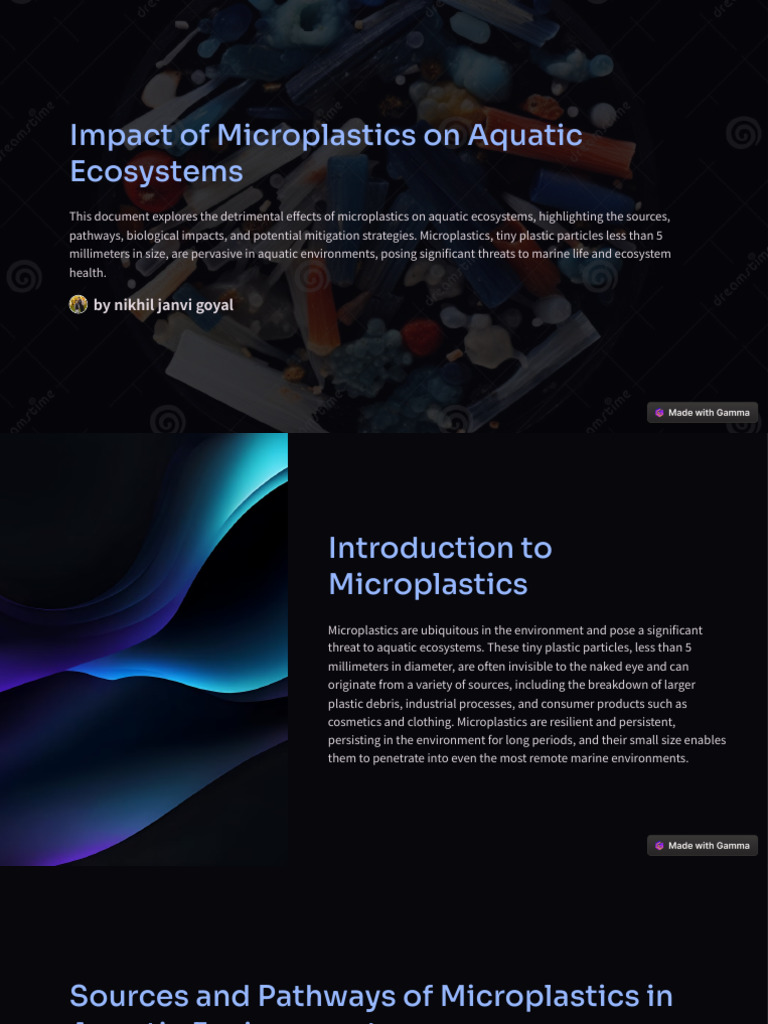 Impact of Microplastics On Aquatic Ecosystems | PDF | Environmental Issues | Systems Ecology