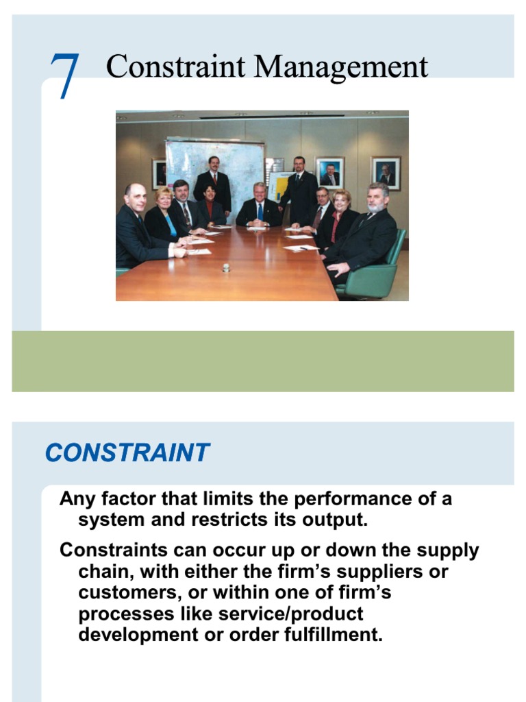 Chap 7 Constraint Management | PDF | Production And Manufacturing ...