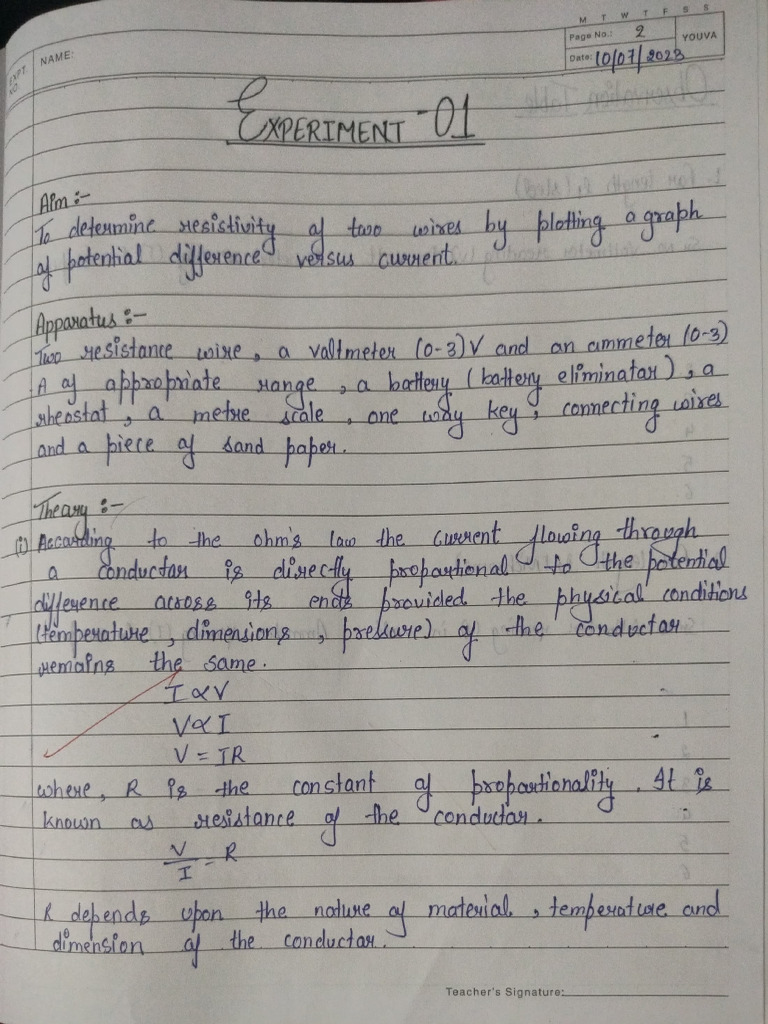 Physics Experiment 1 | PDF