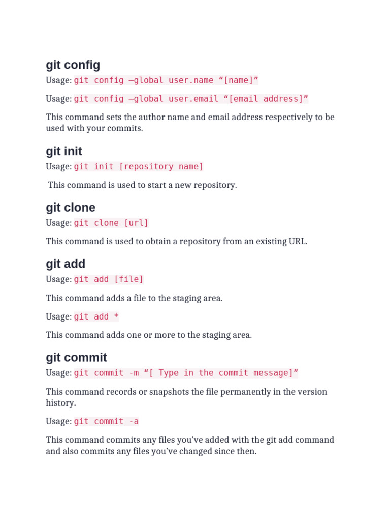 Git Commands | PDF | Computer File | Data Management