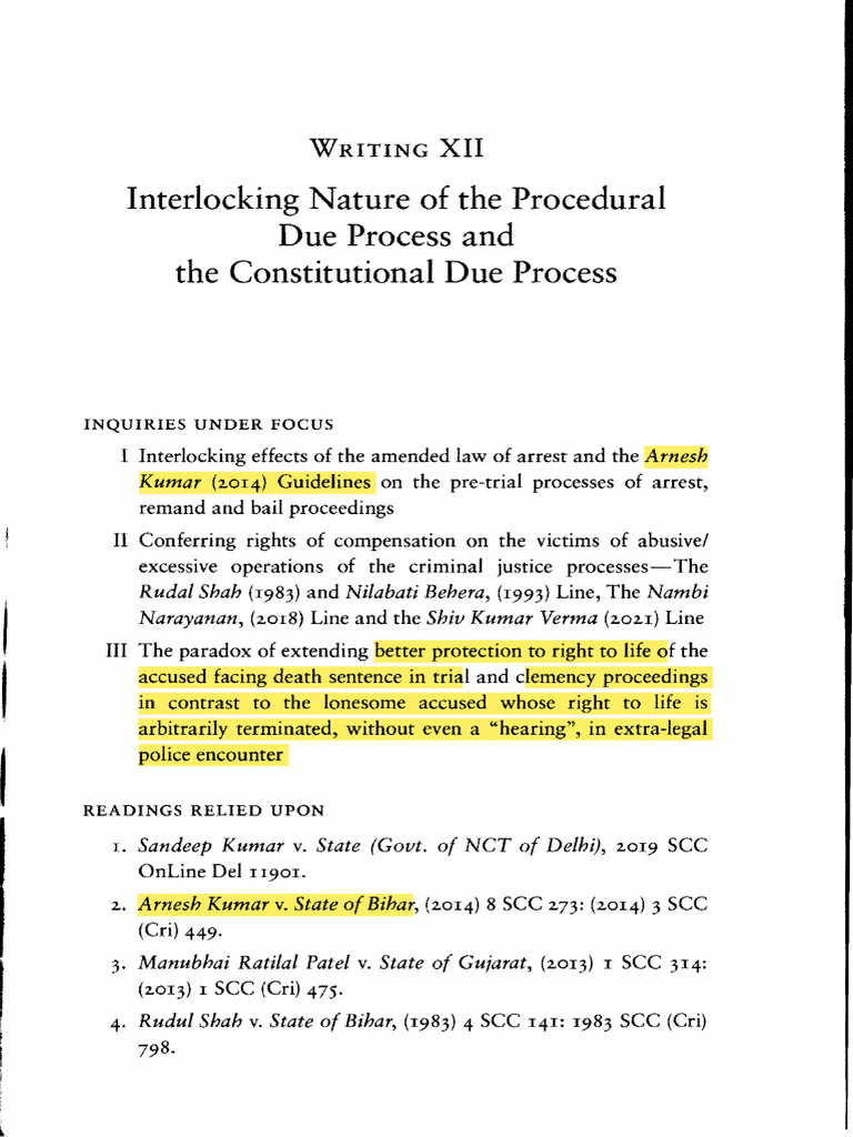Interlocking Nature of The Procedural Due Process and The ...