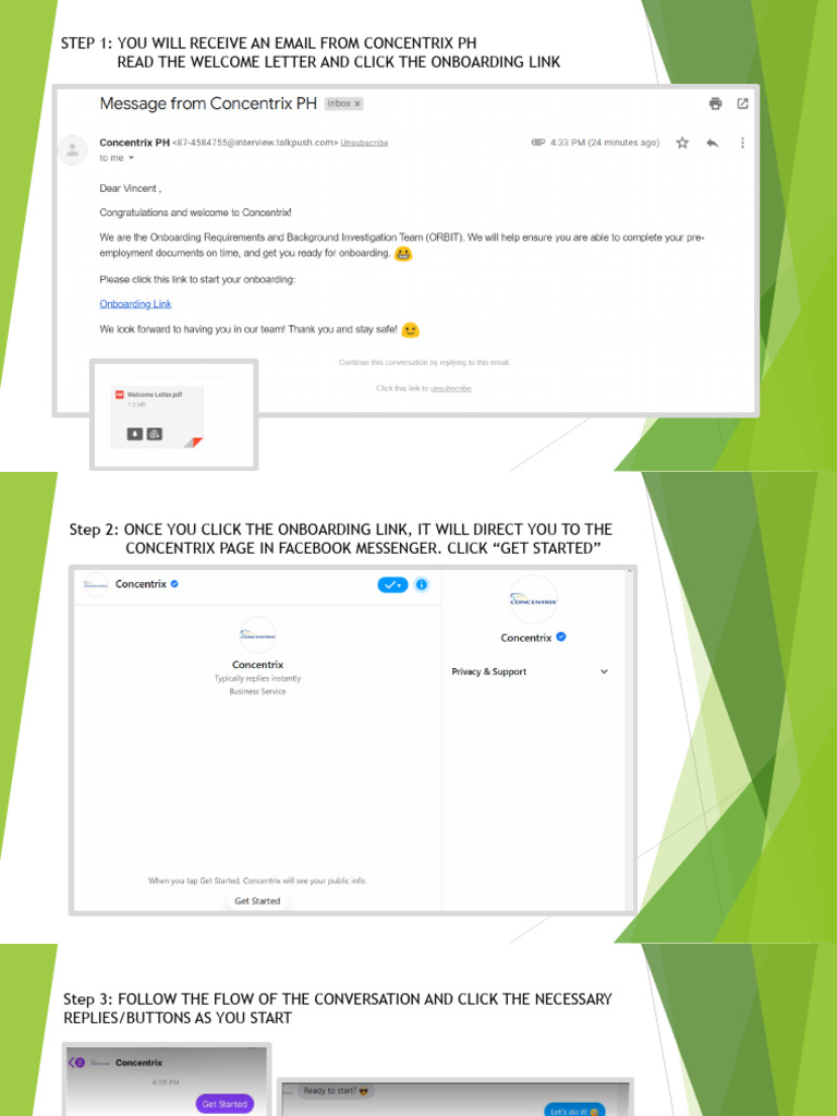 Concentrix PH Onboarding Bot Guide | PDF