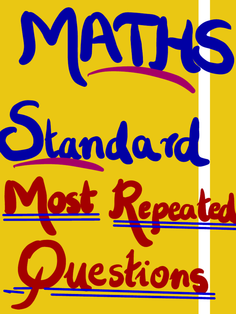Maths Standard PYQs | PDF