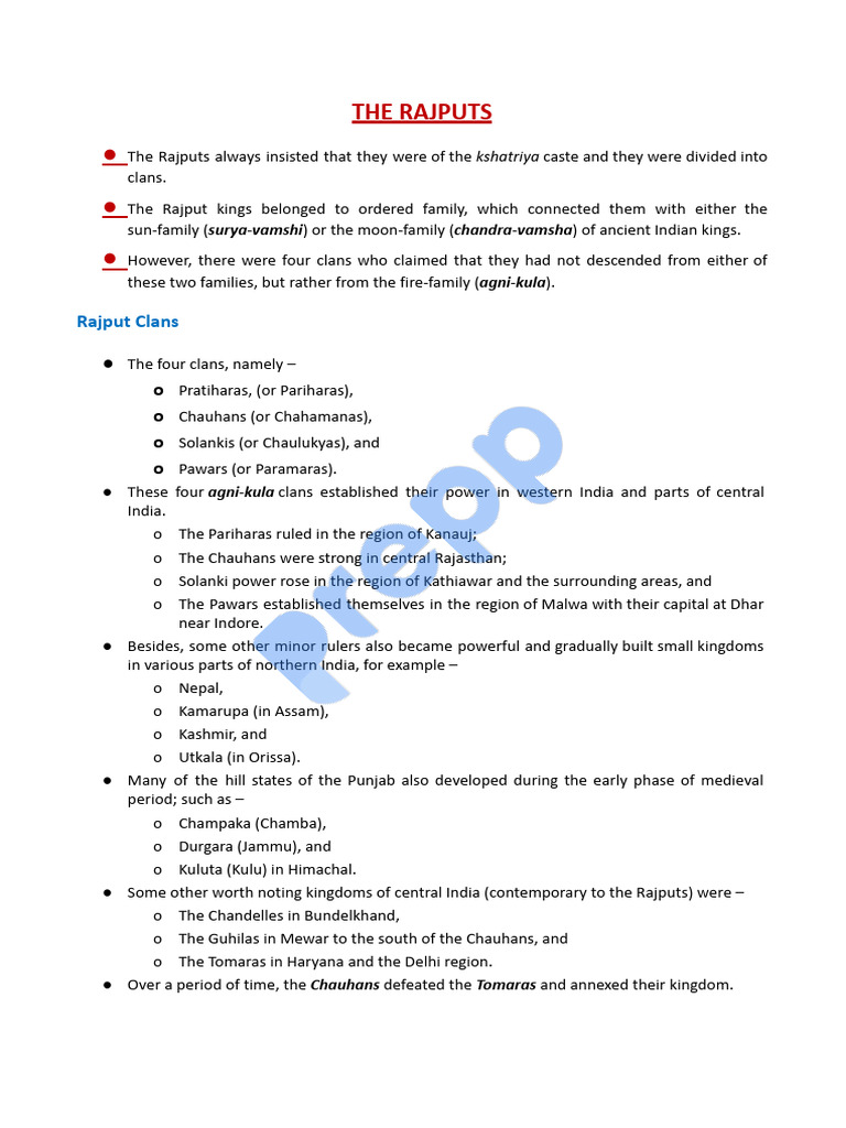 The Rajputs: Rajput Clans | PDF