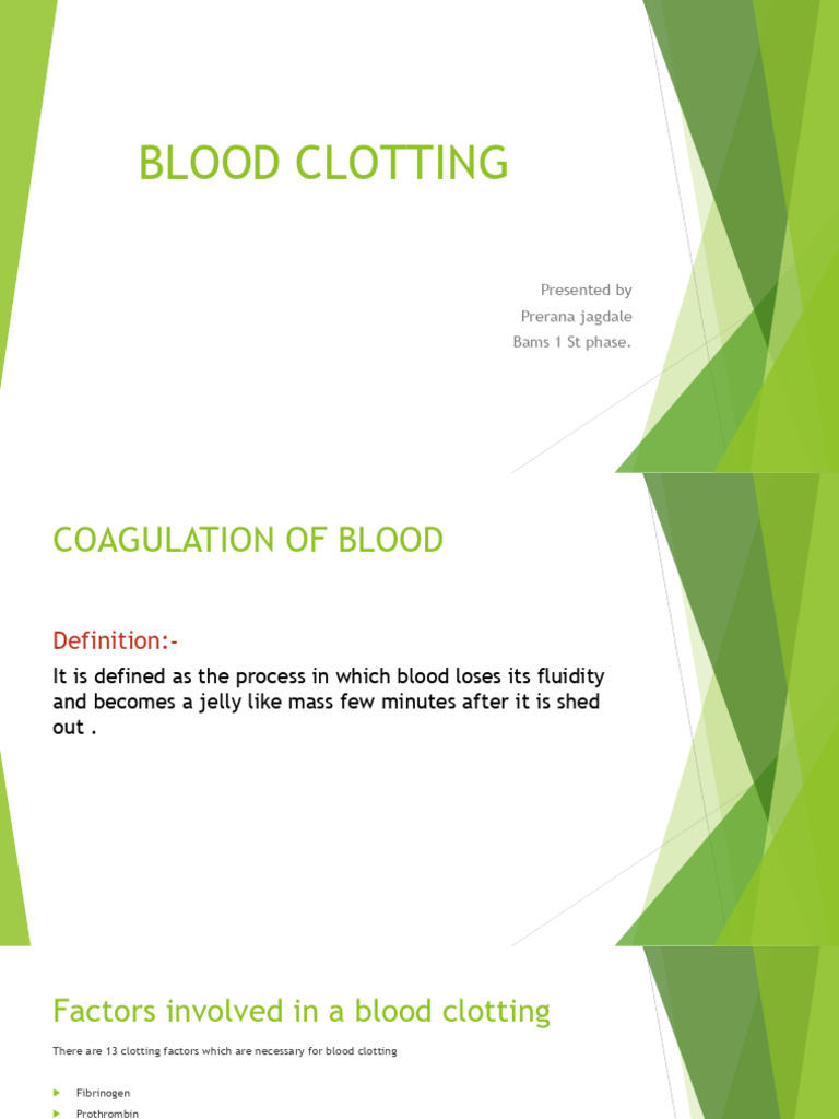 Presentation Blood Clotting | PDF | Coagulation | Macromolecules