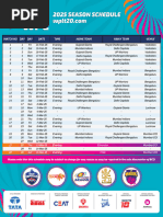 IPL 2025 Match Schedule Overview | PDF | Sports | Cricket Competitions