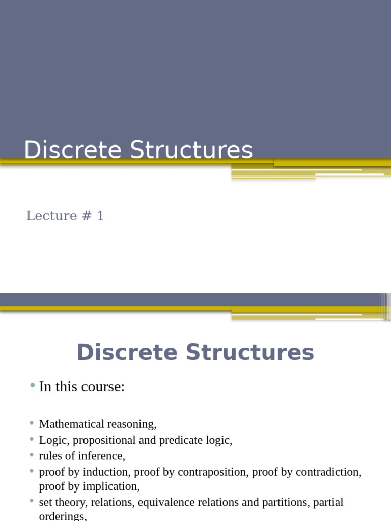 Introduction to Discrete Structures and Logic | PDF | Mathematical ...