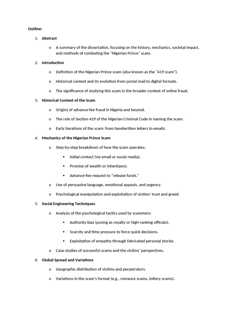 Understanding the Nigerian Prince Scam | PDF