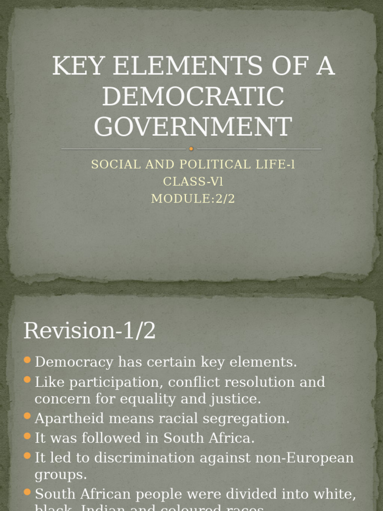 Key Elements of Democratic Government | PDF