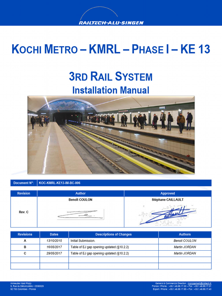 Kochi Metro 3rd Rail System Manual | PDF