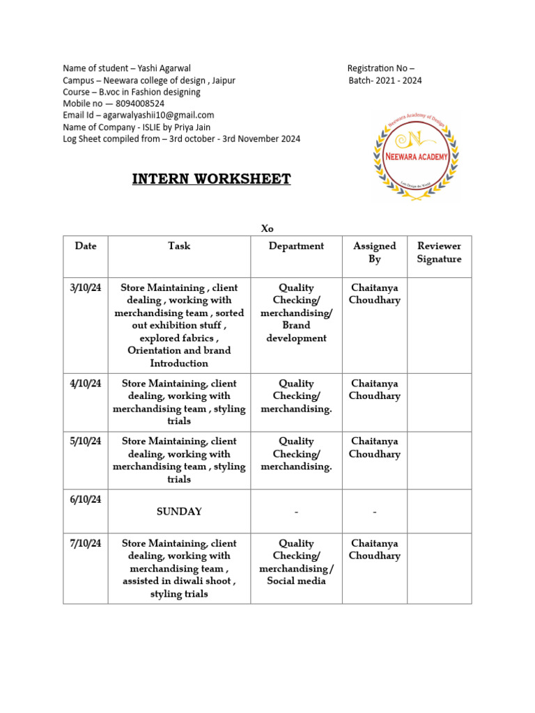 Intern Worksheet Copy 3 | PDF | Software | Computing
