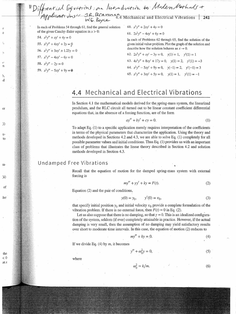 Unforced Oscillators | PDF