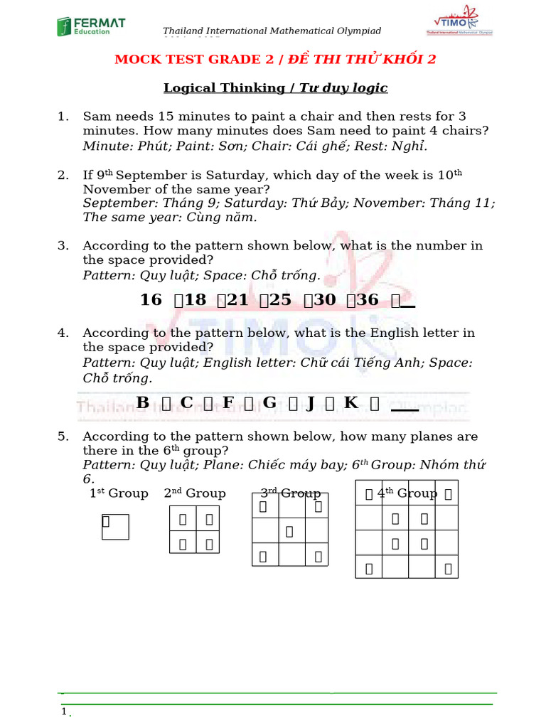 P2-Mock Test Timo Qgia 24-25 | PDF | Mathematics