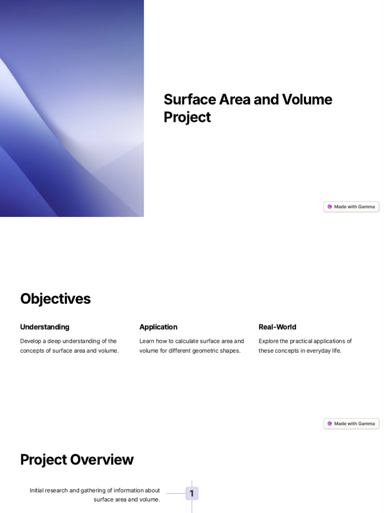 Surface-Area-and-Volume-Project | PDF | Volume | Area