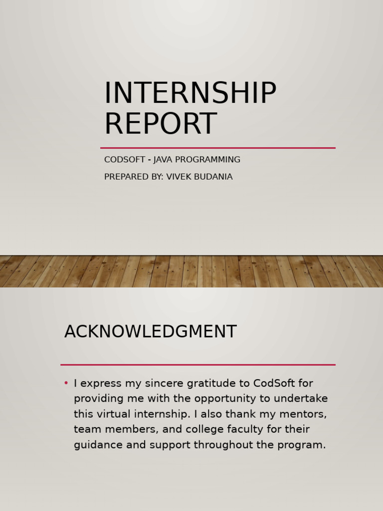 CodSoft Internship Report | PDF | Computer Programming | Java (Programming Language)