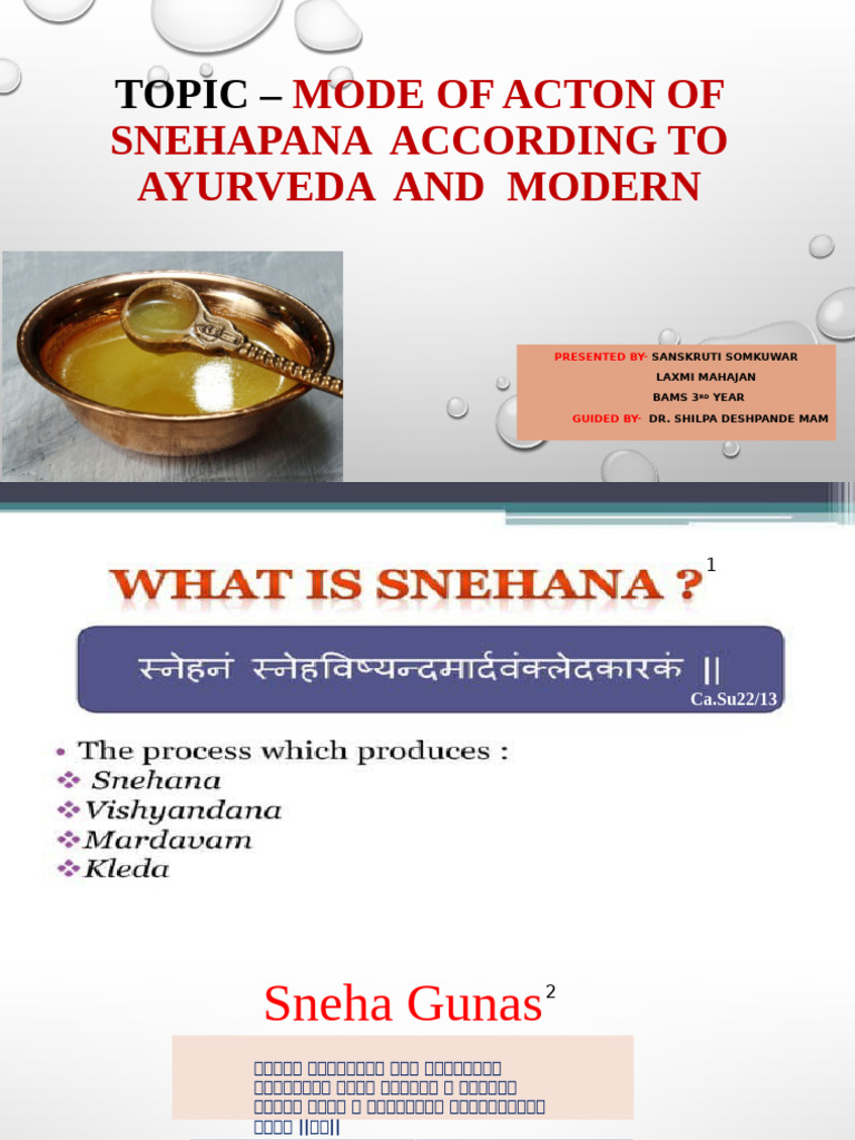 Mode of Action of Snehapana in Ayurveda | PDF | Bile | Fat
