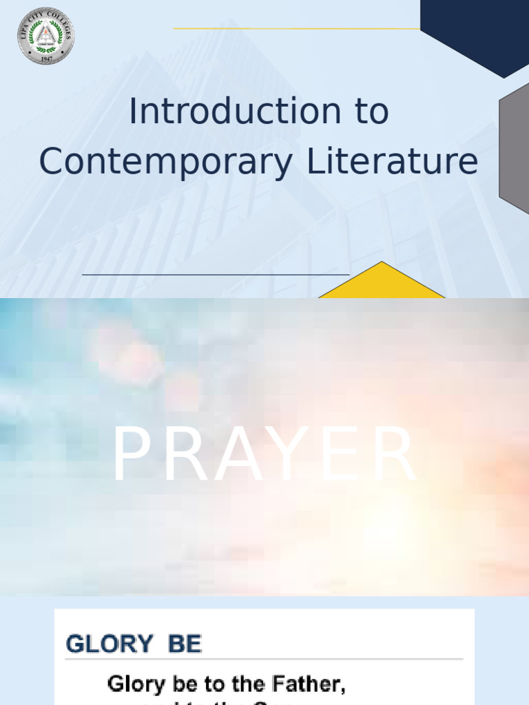 Introduction To Contemporary Literature | PDF | Poetry | Metre (Poetry)