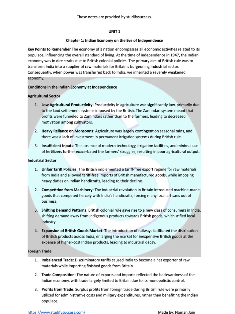 Class 12 Eco IED ch-1 Notes | PDF