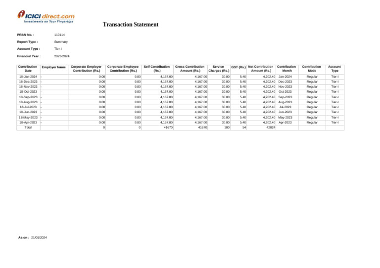 ICICI Direct Account - NPS Tax Statement | PDF | Taxes | Government ...